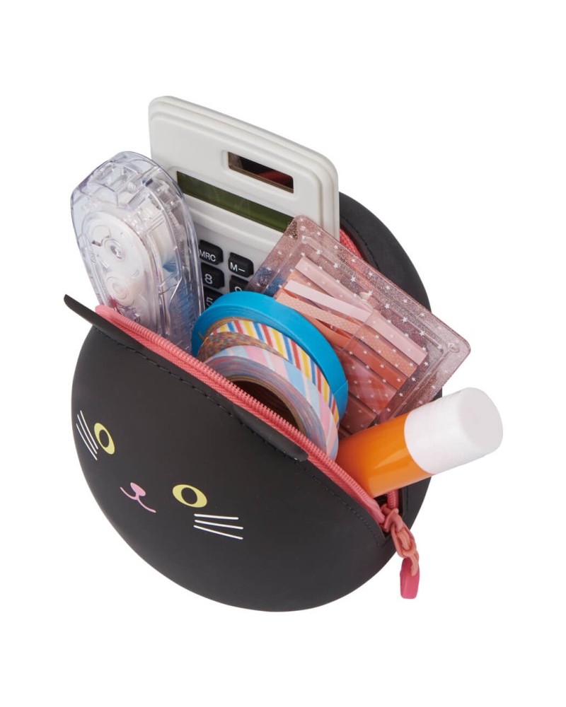 Japanese kawai stationary pouch Punilabo brand in Europe Animal Gray Cat