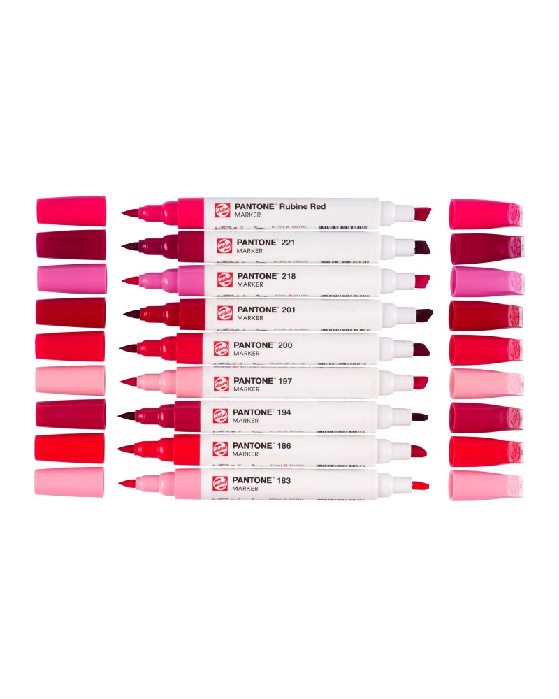 Pantone marker set 9x Cool red by Talens markers 183 - 186 - 194 - 197 ...