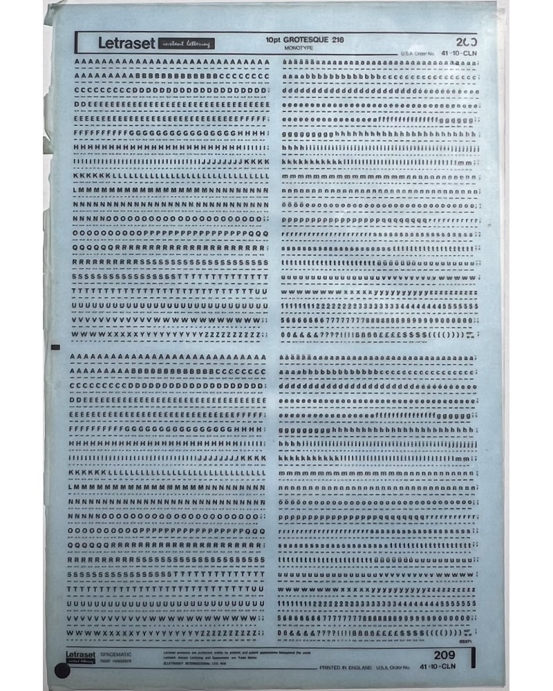 Letraset 209 - Grotesque 216 10pt