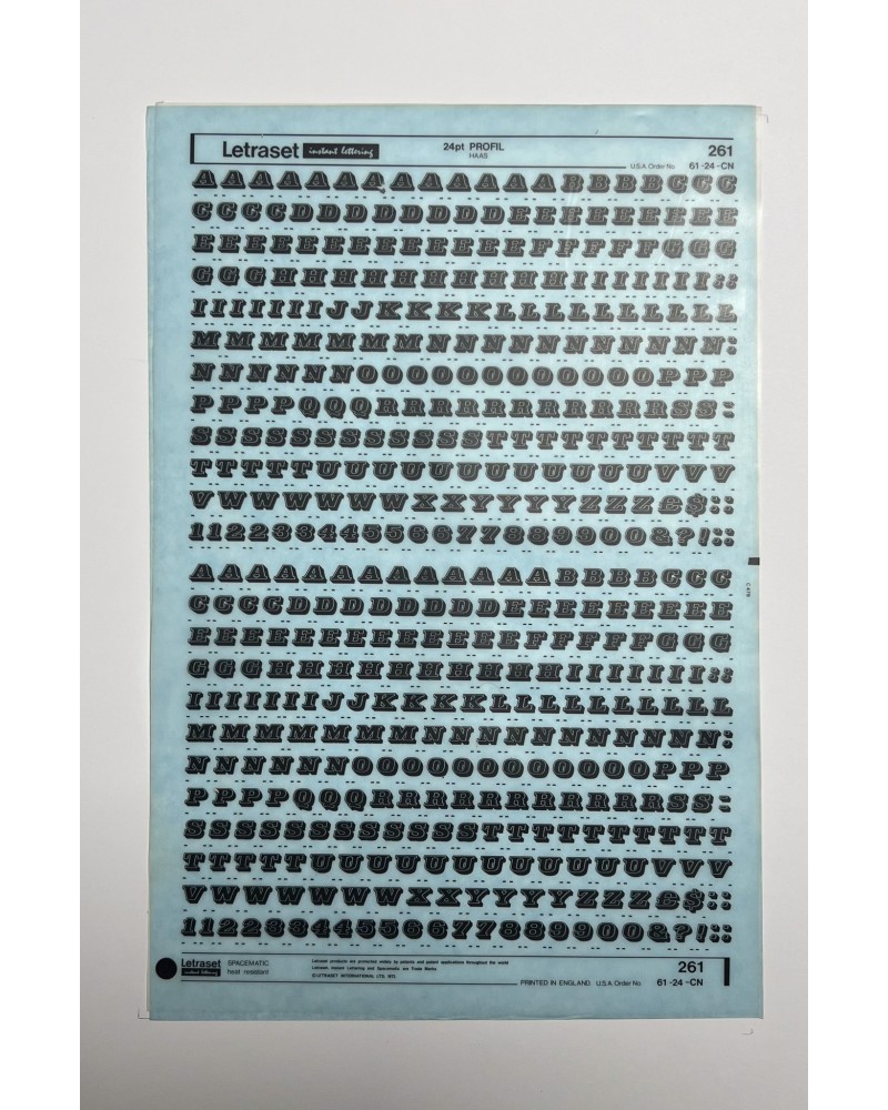Letraset 261 - PROFIL 24pt