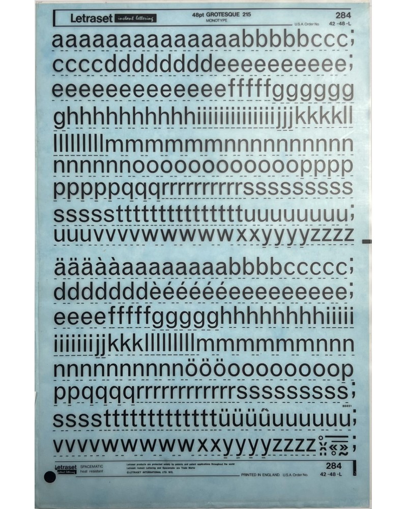 Letraset 284 - GROTESQUE 215 -48pt