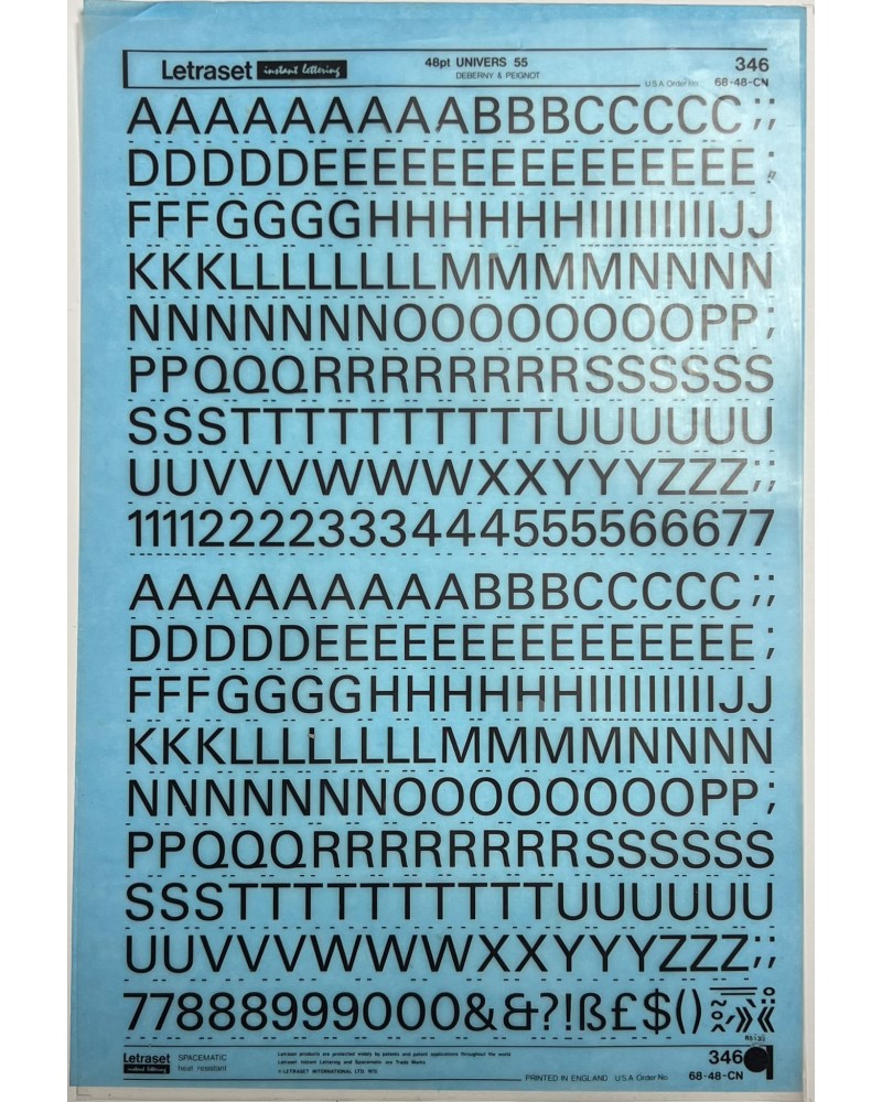 Letraset 346 - UNIVERS 55 -48pt