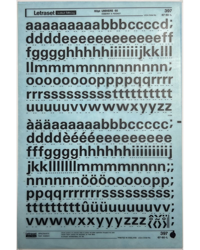 Letraset 397 - UNIVERS 65 - 60pt