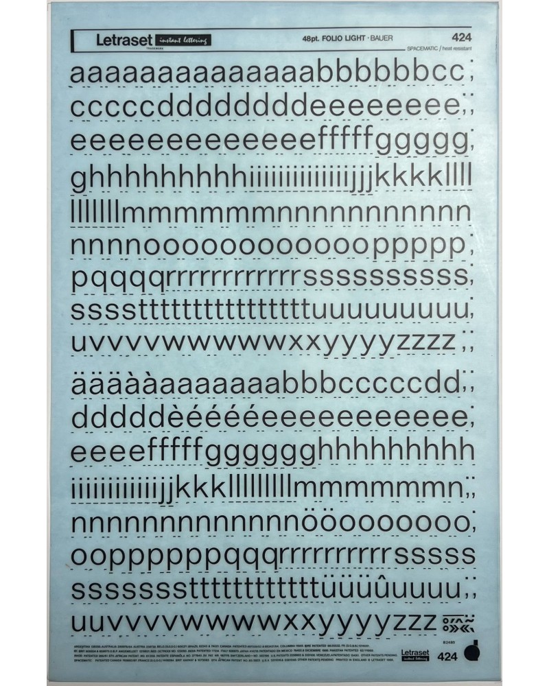 Letraset 423 - FOLIO LIGHT - 48pt