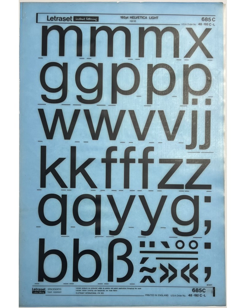 letraset-685C- HELVETICA LIGHT - 192pt