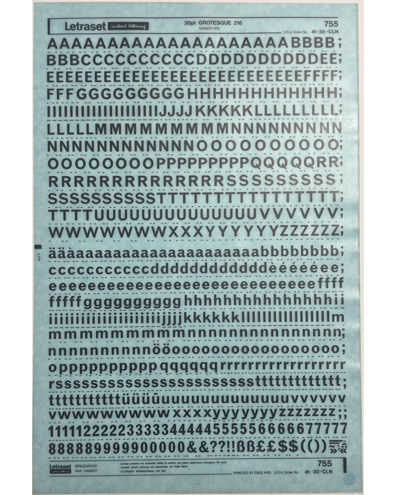 letraset-755- GROTESQUE 216 - 30pt