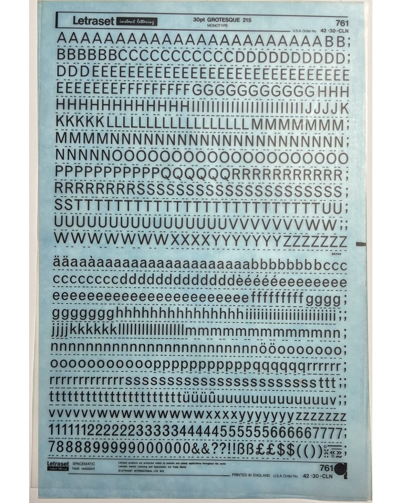 letraset-761- GROTESQUE 215 - 30pt