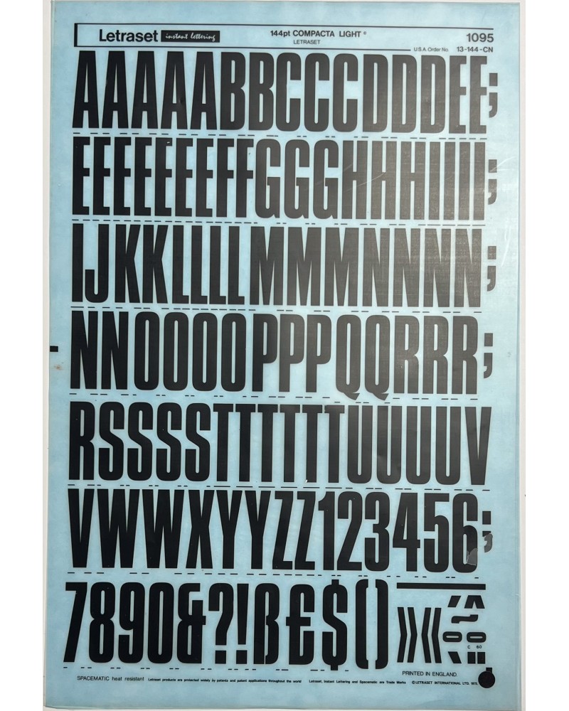 letraset-1095- COMPACTA LIGHT - 144pt