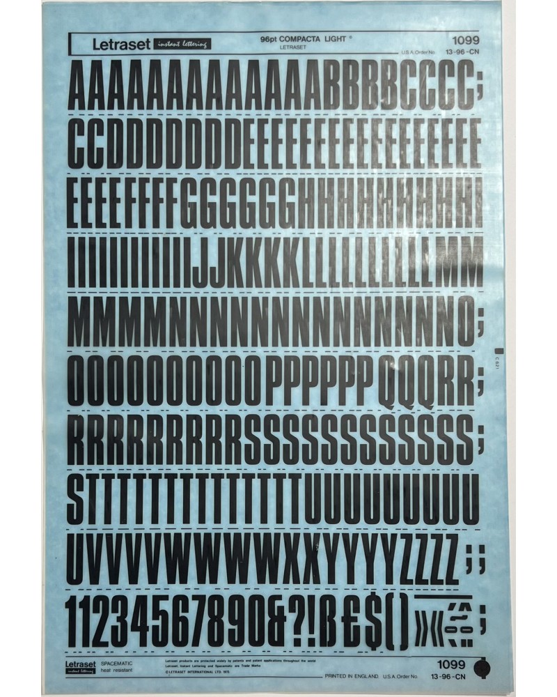 letraset-1099- COMPACTA LIGHT - 96pt
