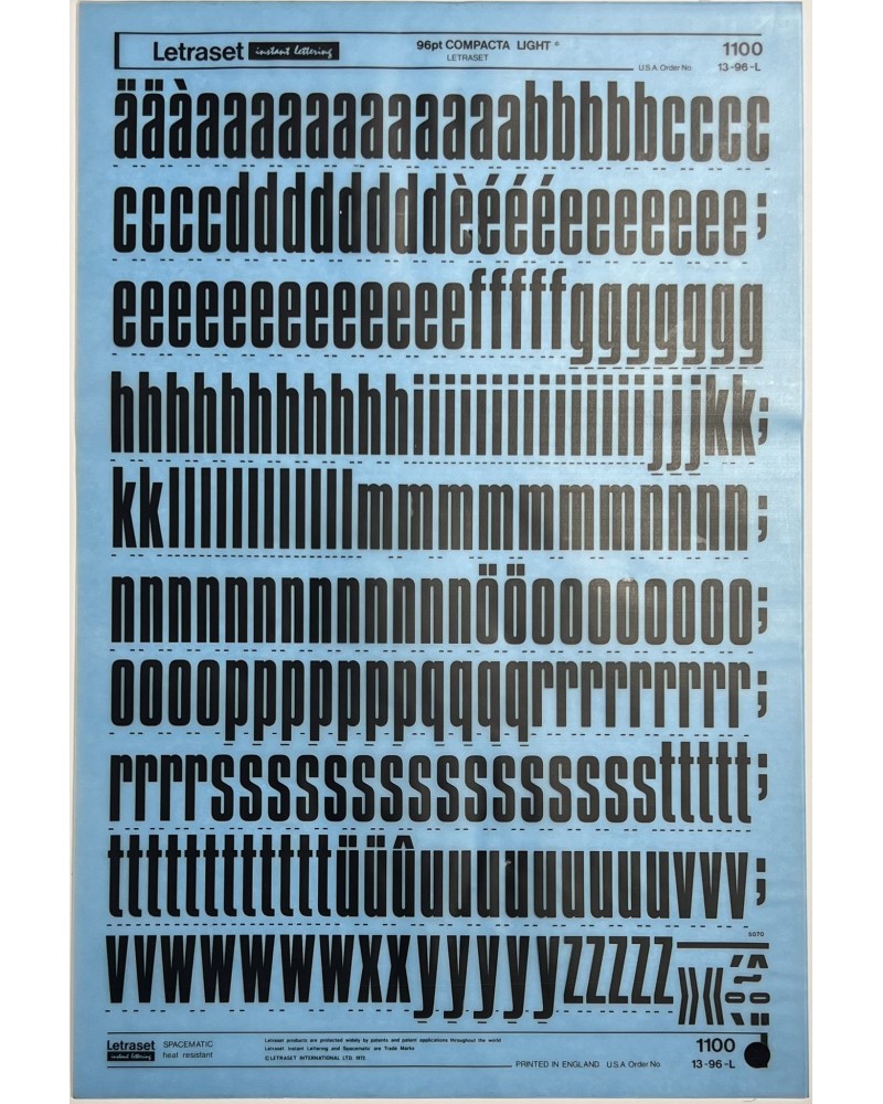 letraset-1100- COMPACTA LIGHT - 96pt