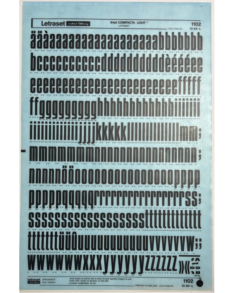 letraset-1102- COMPACTA LIGHT - 84pt