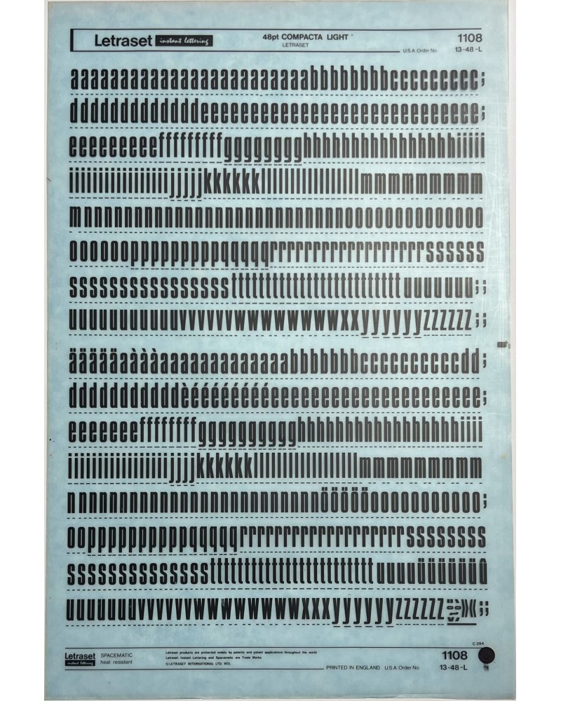 letraset-1108- COMPACTA LIGHT - 48pt