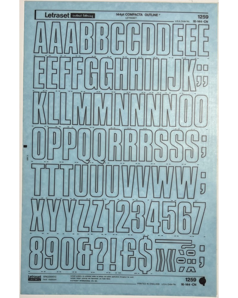 letraset-1259- COMPACTA OUTLINE - 144pt