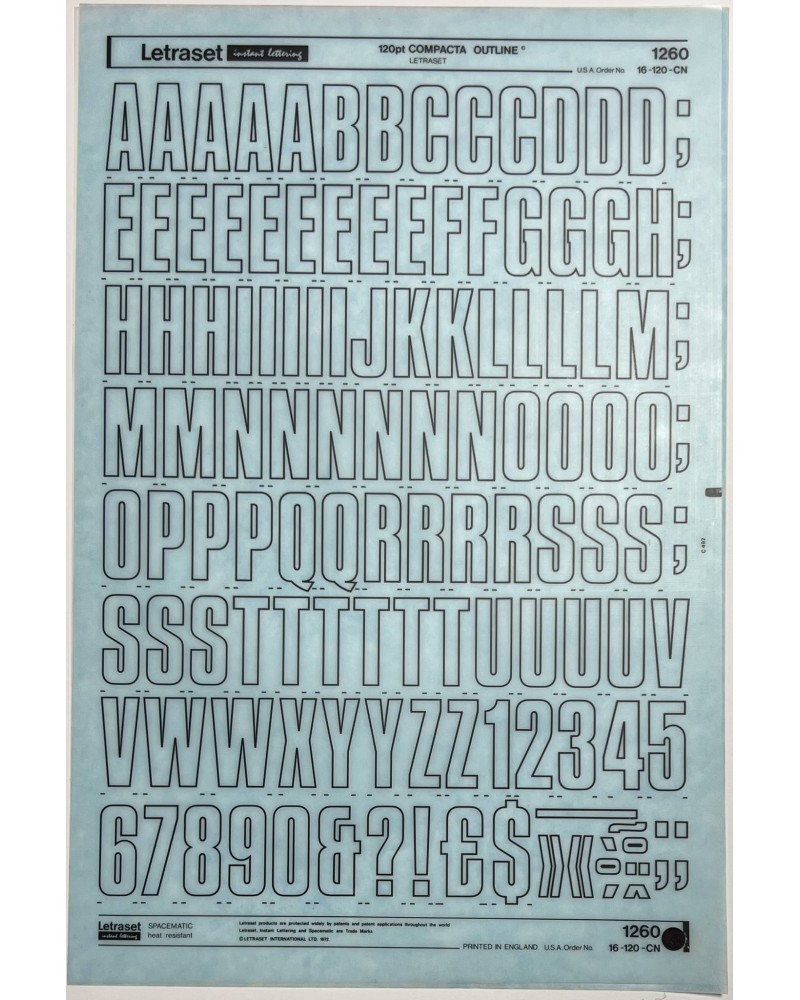 letraset-1260- COMPACTA OUTLINE - 120pt