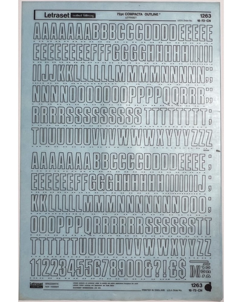 letraset-1263- COMPACTA OUTLINE - 72pt