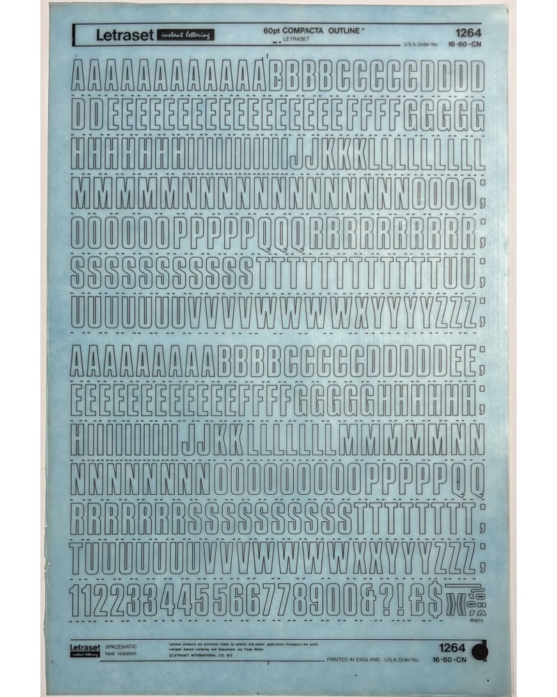 letraset-1264- COMPACTA OUTLINE - 60pt