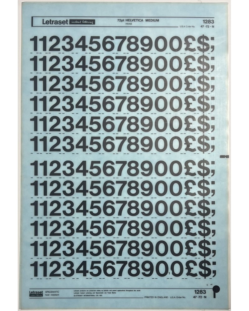letraset-1283- HELVETICA MEDIUM - 72pt