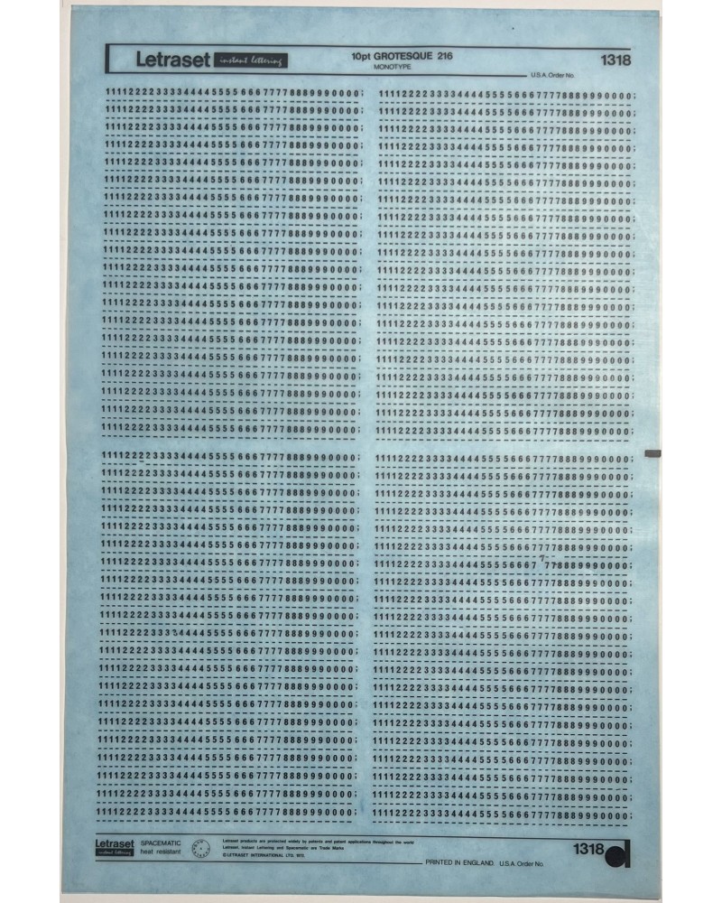 letraset-1318- GROTESQUE 216 - 10pt