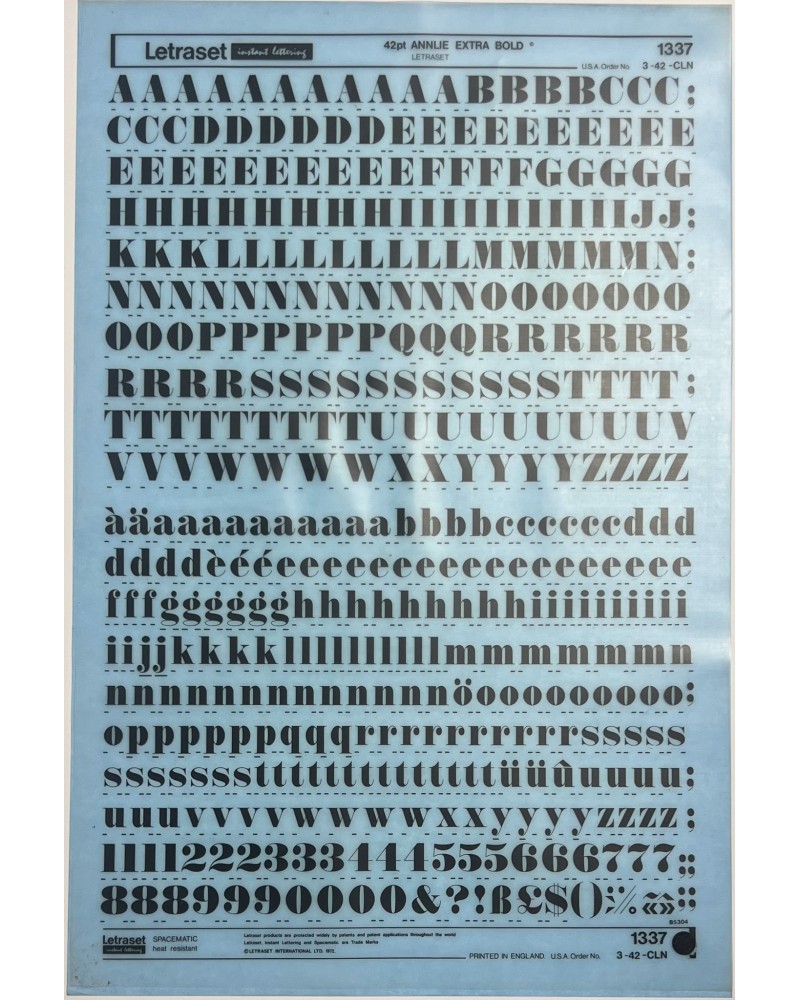 letraset-1337- ANNLIE EXTRA BOLD - 42pt