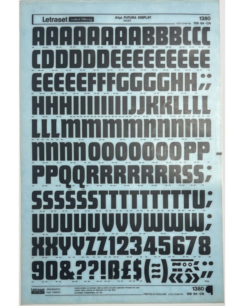 letraset-1380- FUTURA DISPLAY - 84pt