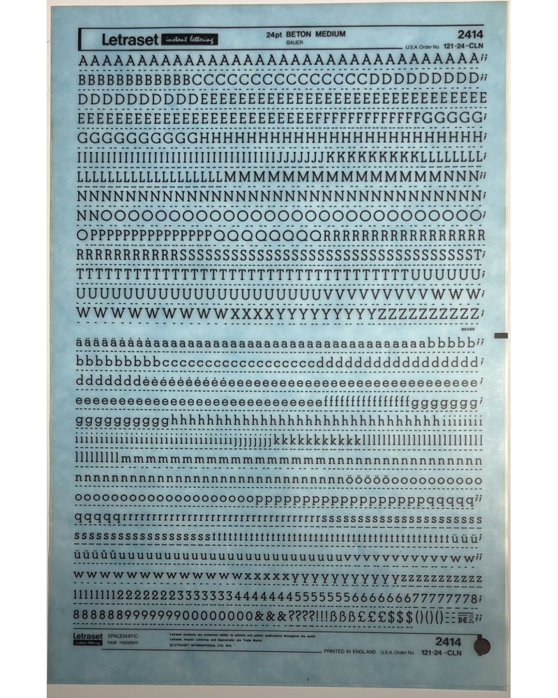 letraset-2414- BETON MEDIUM - 24pt