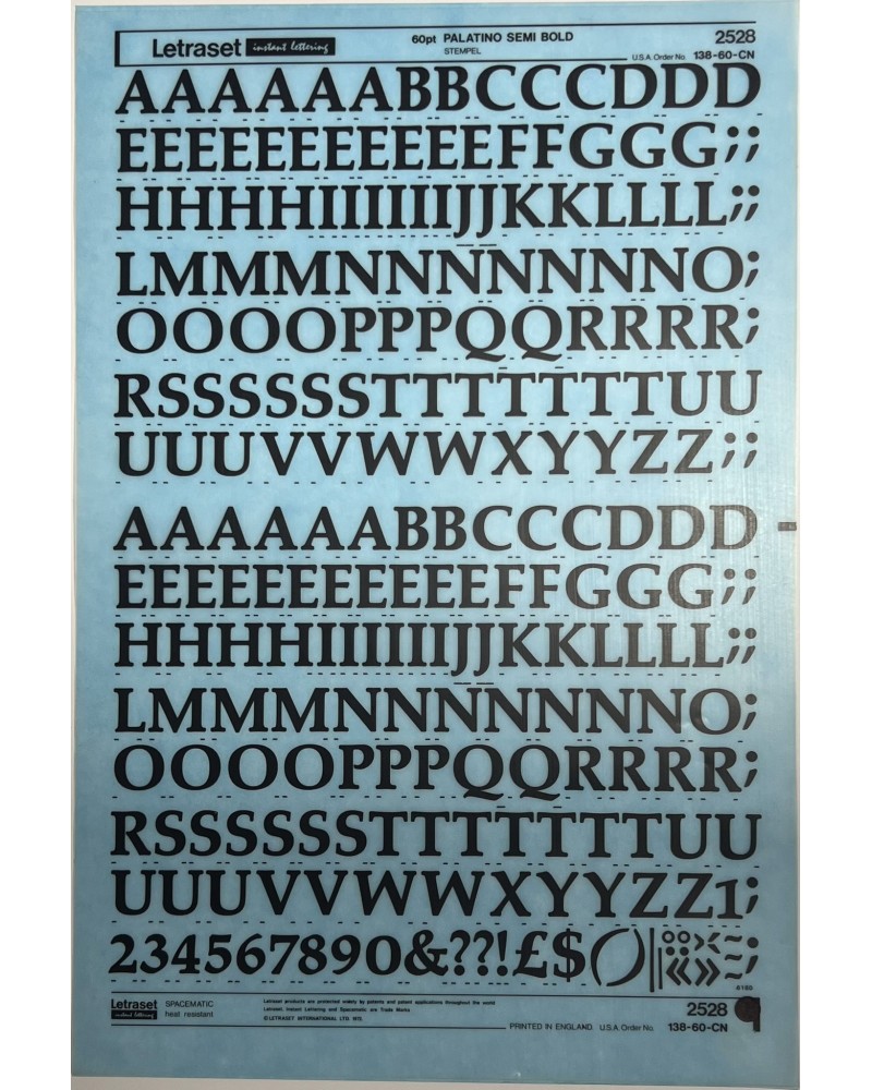 letraset-2528- PALATINO SEMI BOLD - 60pt
