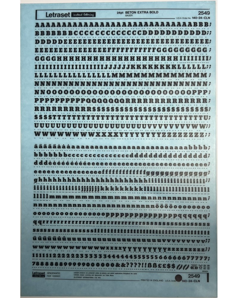 letraset-2549- BETON EXTRA BOLD - 24pt