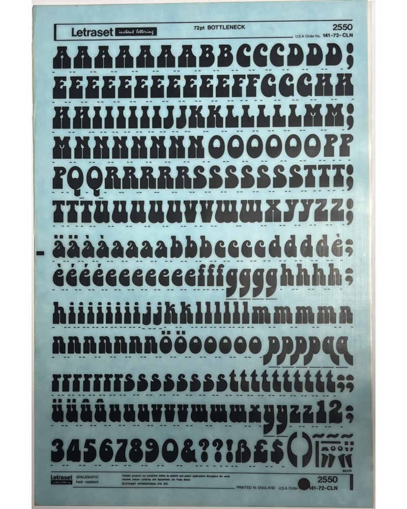 letraset-2550- BOTTLENECK - 72pt