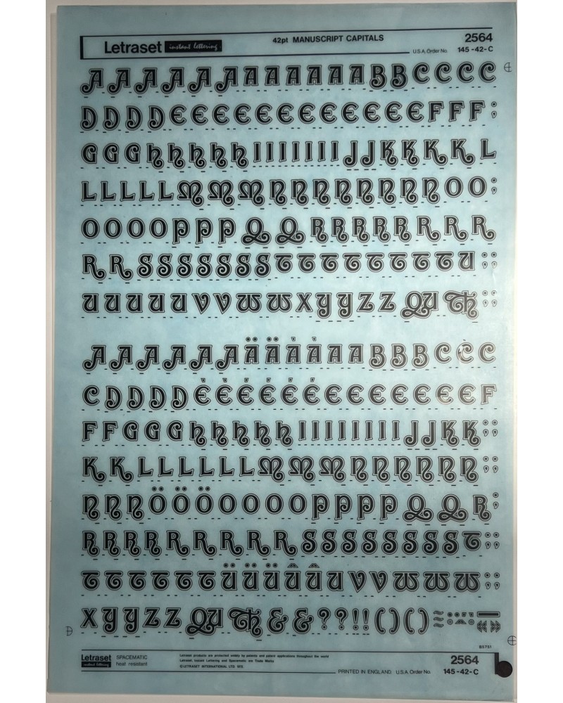 letraset-2564- MANUSCRIPT CAPITALS - 42pt