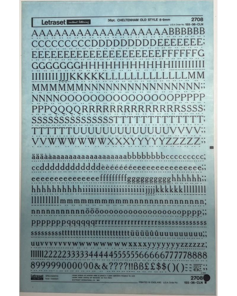 letraset-2708 -CHELTENHAM OLD STYLE 8·9mm -36pt