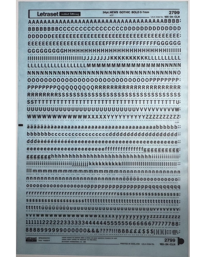 letraset-2799- NEWS GOTHIC BOLD -24pt